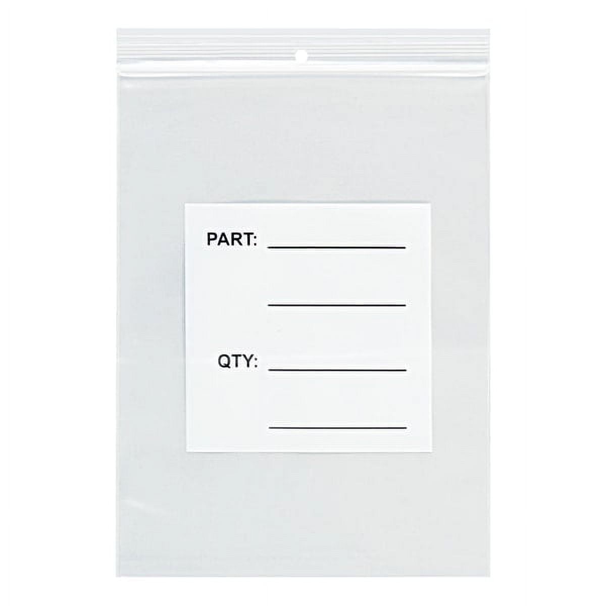 Office Depot® Brand Parts Bags With Hang Holes, 10" x 10", Clear/White ...