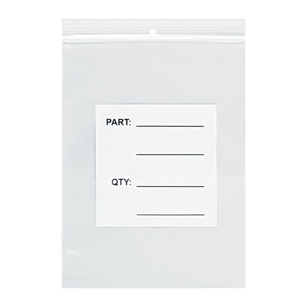 Office Depot® Brand Parts Bags With Hang Holes, 12" x 15", Clear/White ...