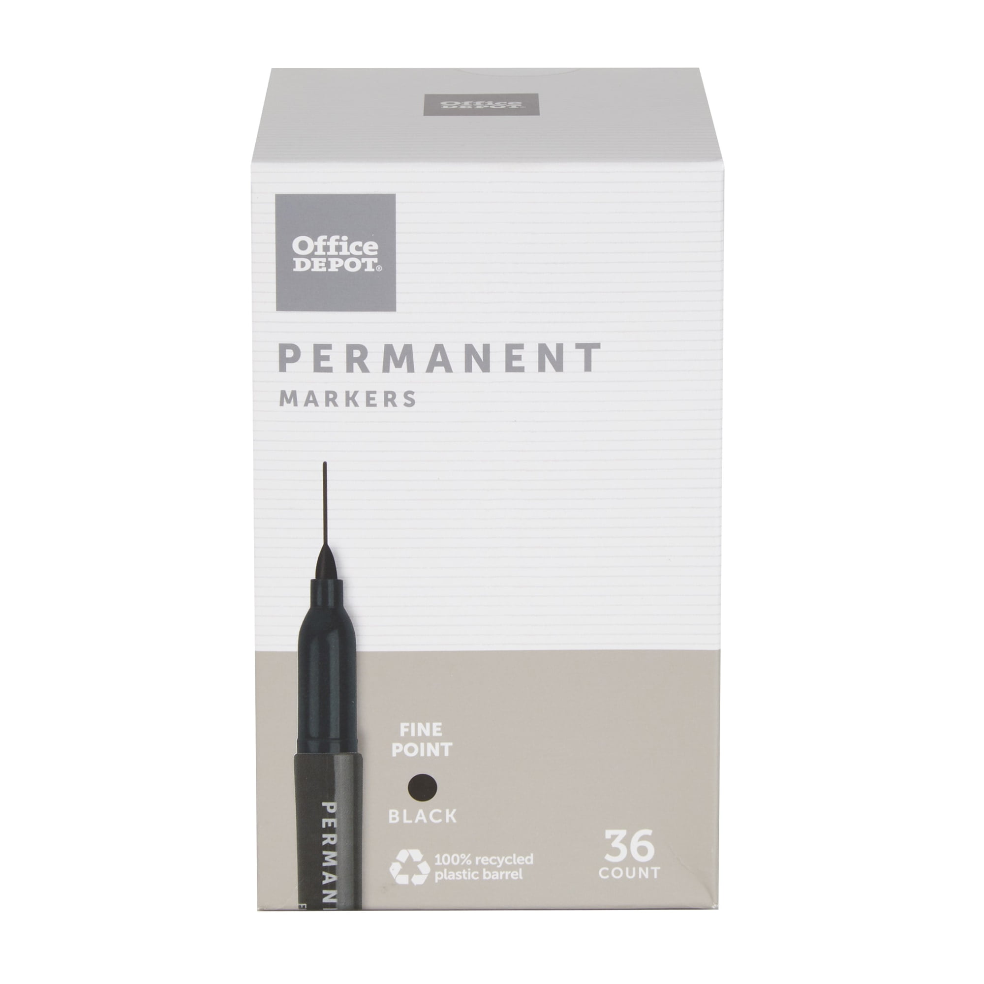 Office Depot® Brand Permanent Markers, Fine Point, 100% Recycled ...