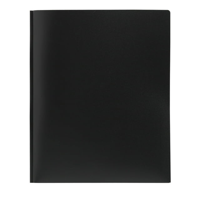 Office Depot® Brand Poly 2-Pocket Portfolio With Fasteners, Black ...