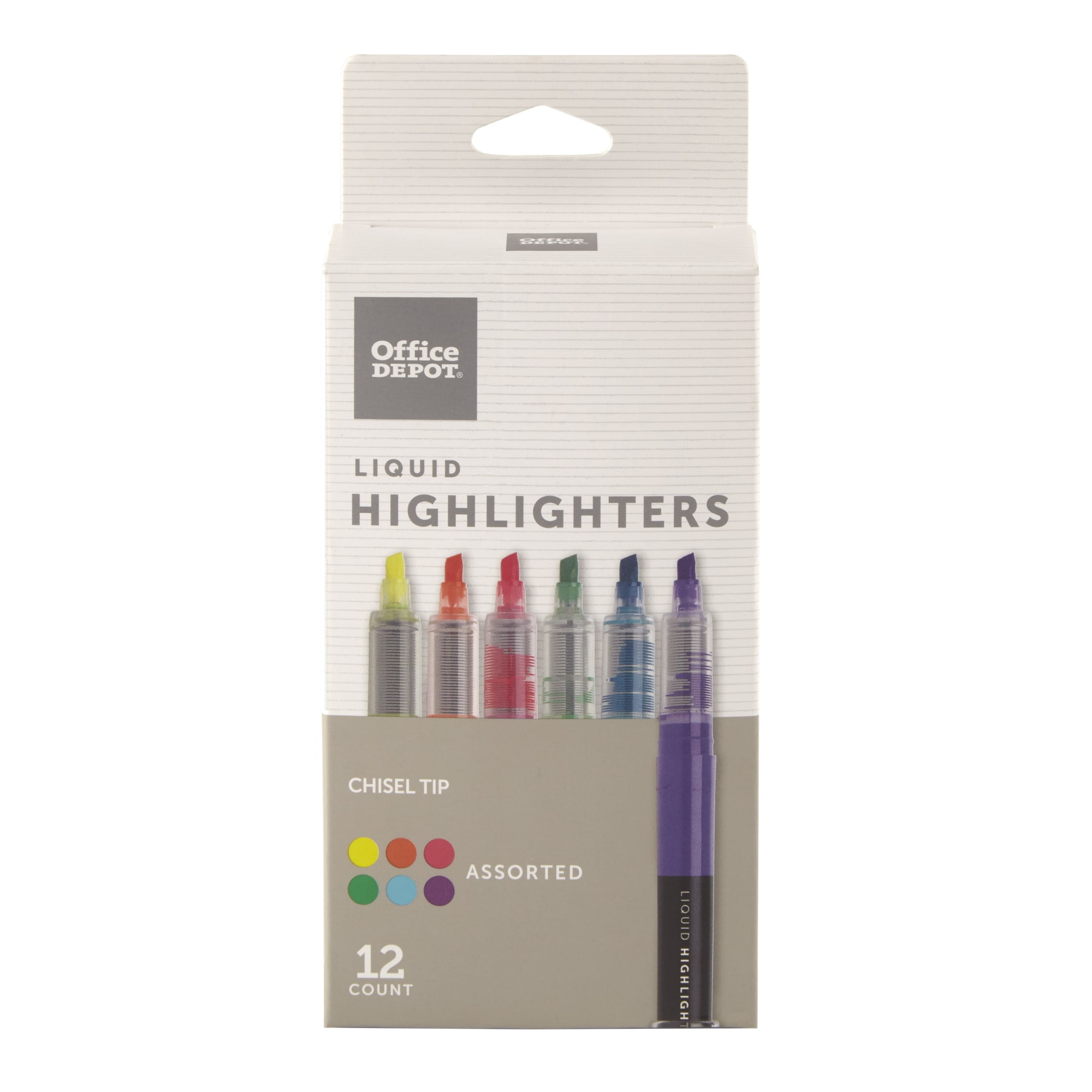 Office Depot Brand(R) Liquid Ink Highlighters With Chisel Tips ...