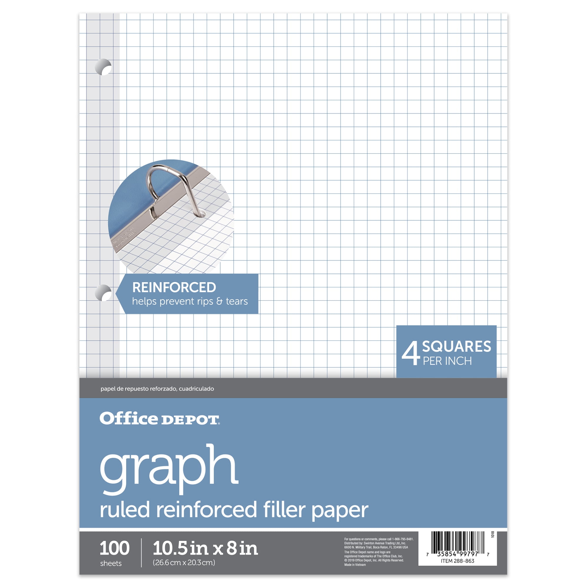 Office Depot® Brand Reinforced Filler Paper, 8" x 10 1/2", 16 Lb ...