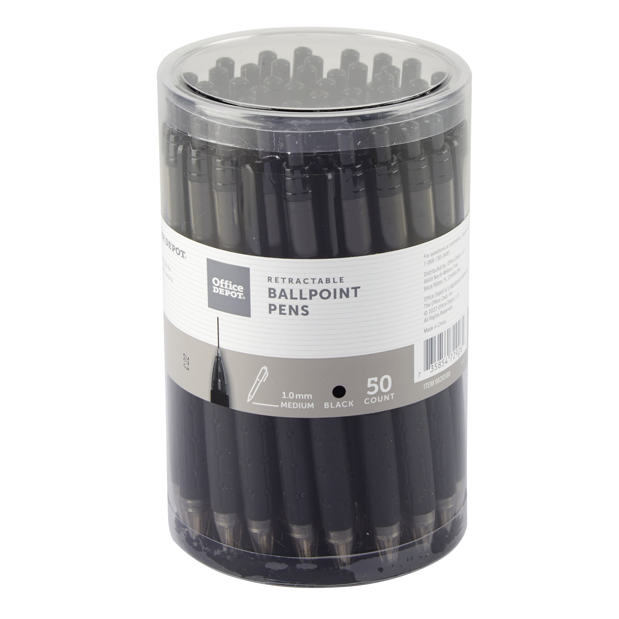 Office Depot® Brand Retractable Ballpoint Pens With Grips, Medium Point ...