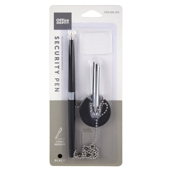 Office Depot® Brand Security Counter Pen, Medium Point, 1.0 mm, Black ...