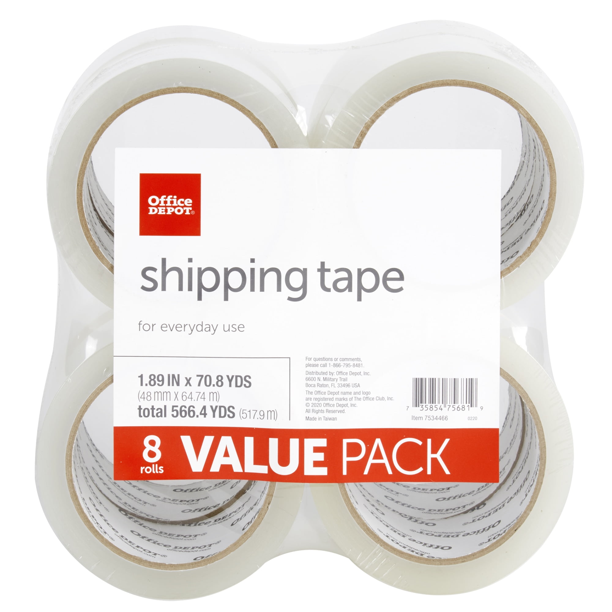 Office Depot® Brand Shipping Packing Tape, 1.89" x 70.8 Yd, Clear, Pack ...