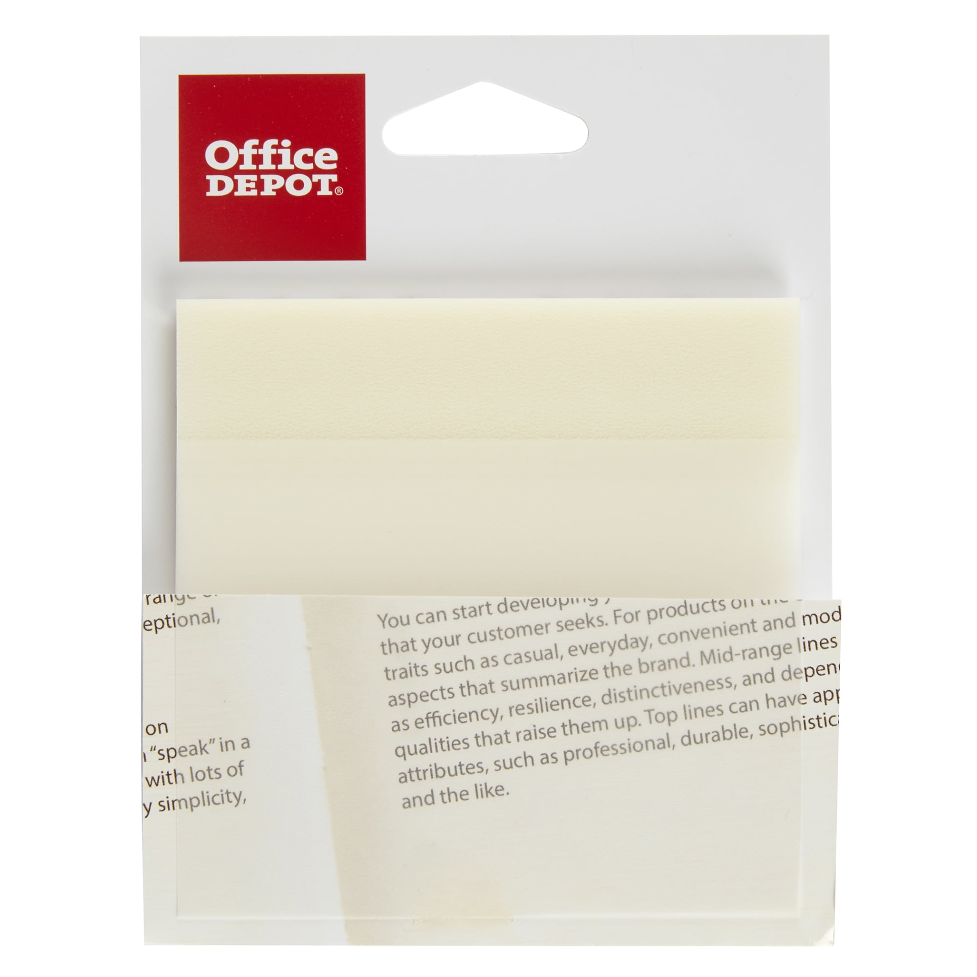 Office Depot® Brand Translucent Sticky Notes, 3" x 3", Clear, 50 Notes ...