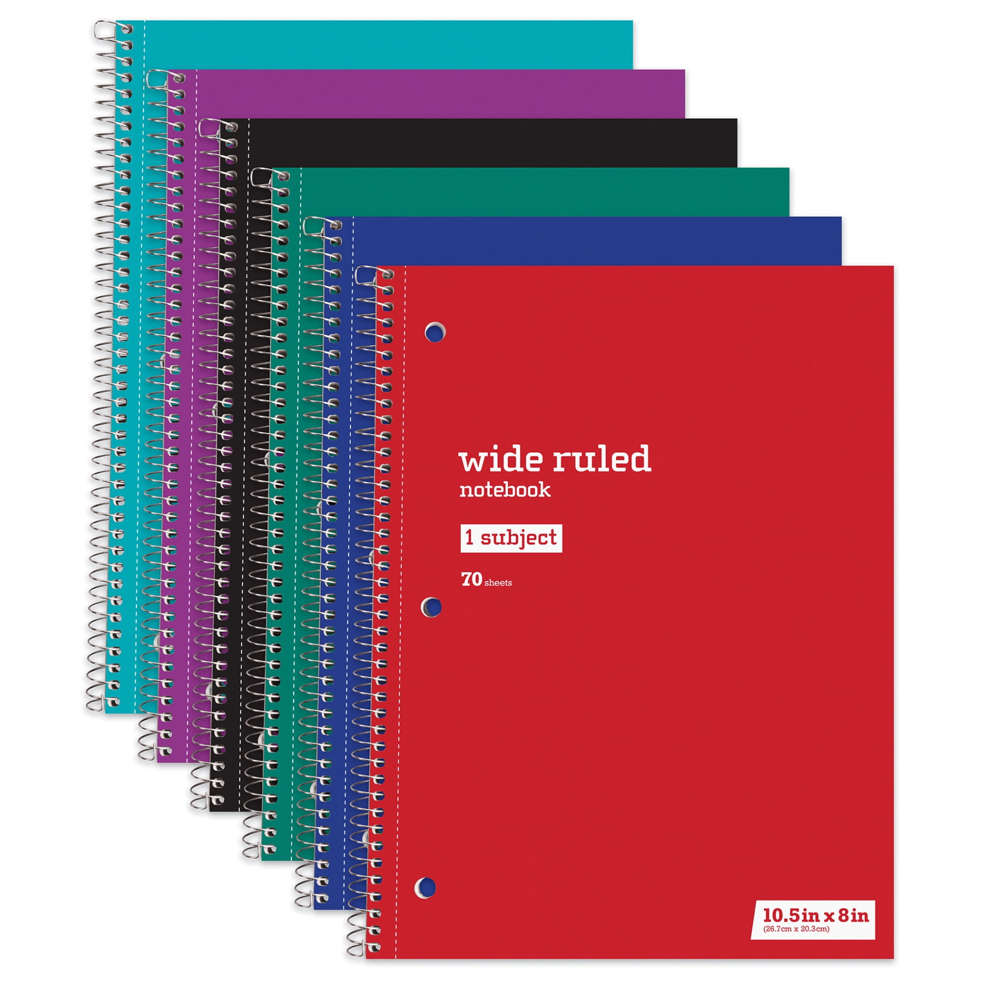 Office Depot Brand Wirebound Notebook, 3-Hole Punched, 8"""" x 10 1/2 ...