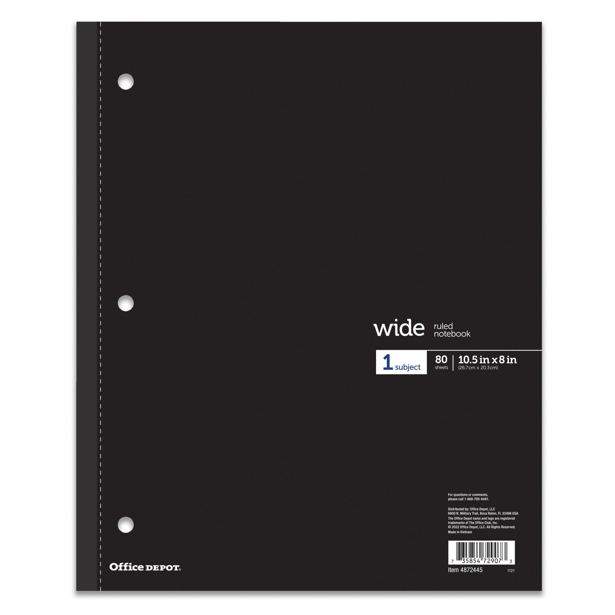 Office Depot® Brand Wireless Notebook, 8" x 10-1/2", Wide Ruled, 80 ...
