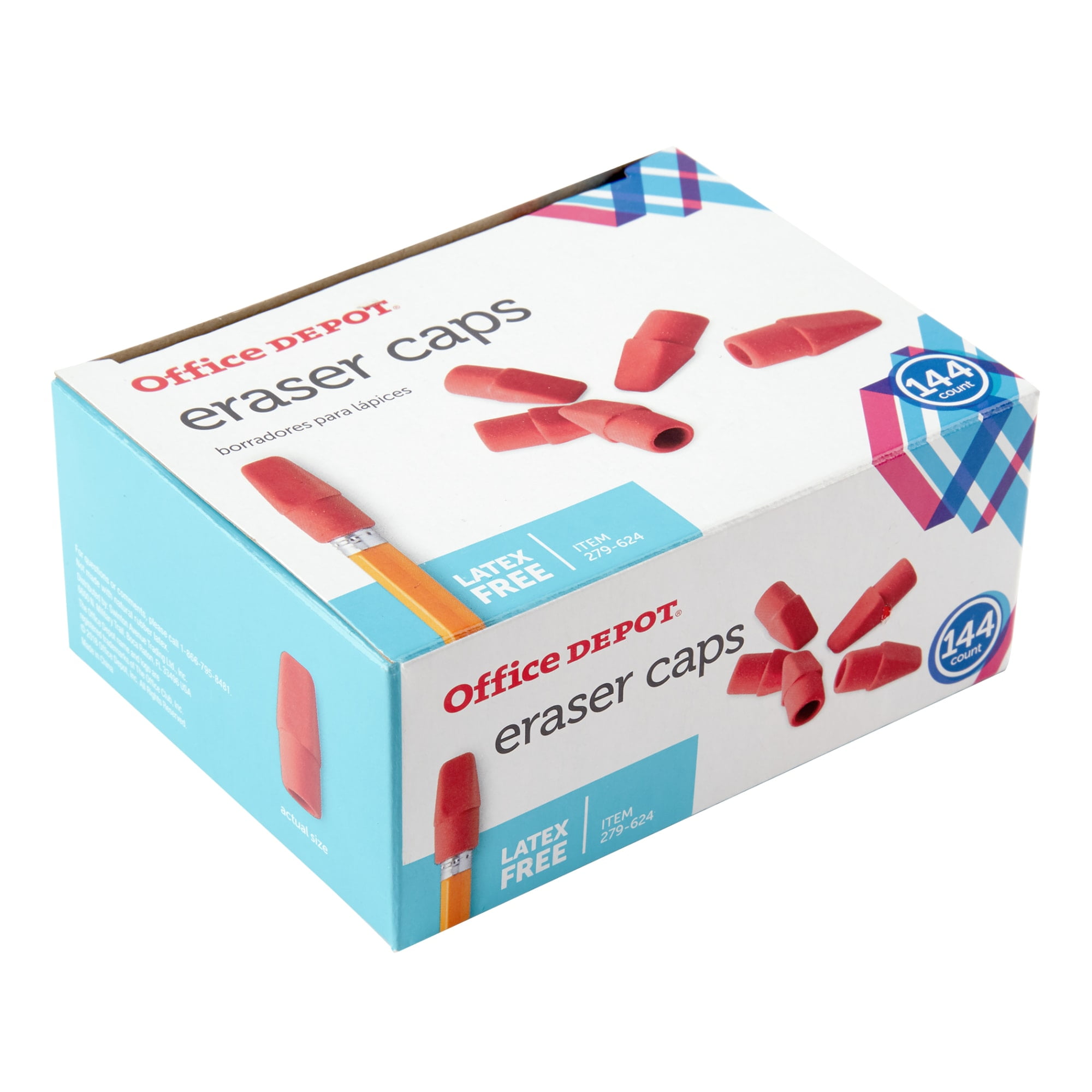 Office Depot Eraser Caps, Red, Box Of 144, 54117 - Walmart.com