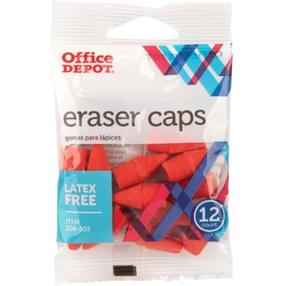 Office Supplies Pencil and Pen Cap Erasers in Multiple Colors