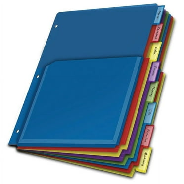 Cardinal Expanding Pocket Poly Divider, 5 Colored Tabs, Holds 100 ...