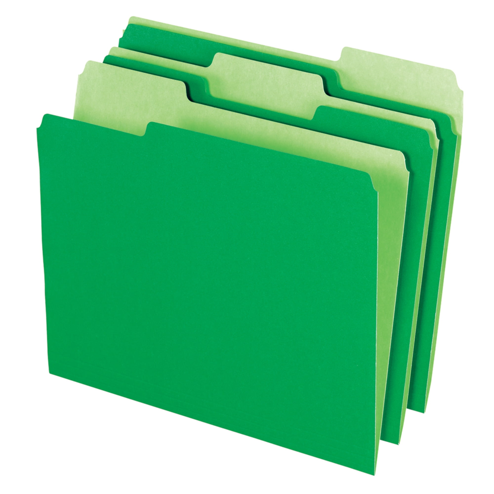 Office Depot Bright Green Letter-Size File Folders, 1/3 Cut, 100 Pack ...