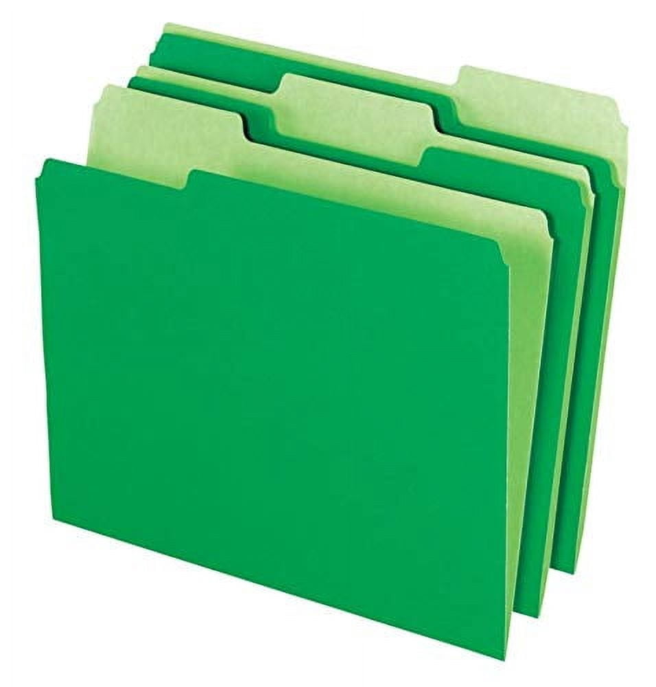 Office Depot File Folders, Letter, 1/3 Cut, Bright Green, Box Of 100 ...