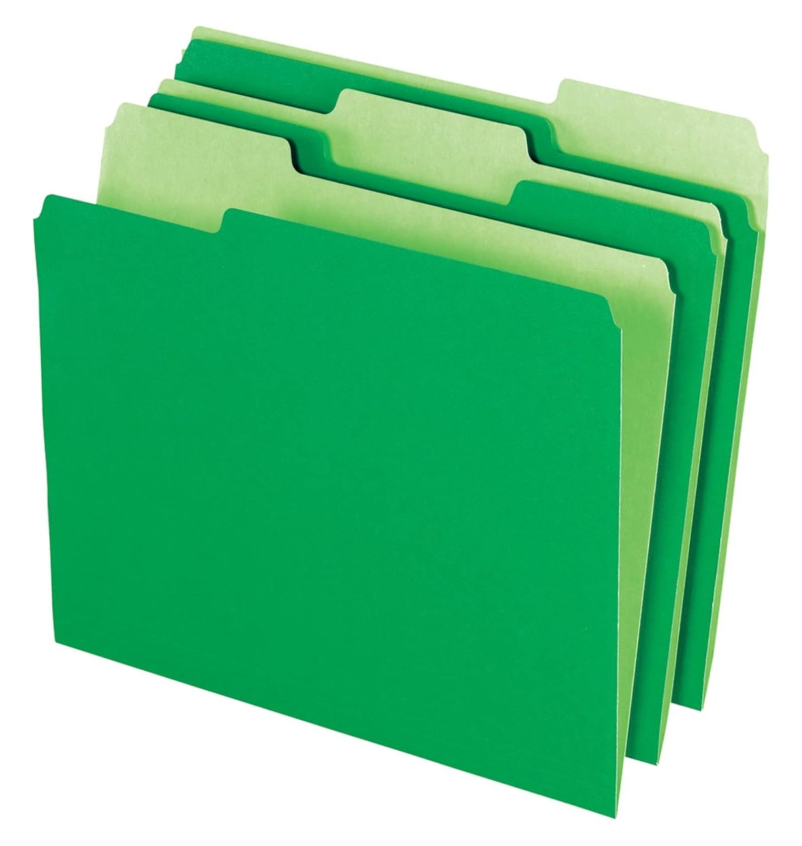Office Depot File Folders, Letter, 1/3 Cut, Bright Green, Box of 100 ...