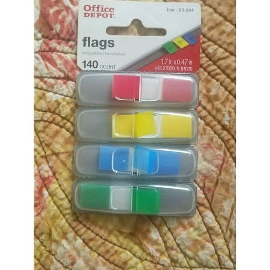 Office Depot® Brand Self-Stick Flags, 1/2" x 1 7/10", Assorted Colors ...