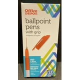 Office Depot Grip Ballpoint Pens, Medium Point, 1.0 mm, White Barrel ...