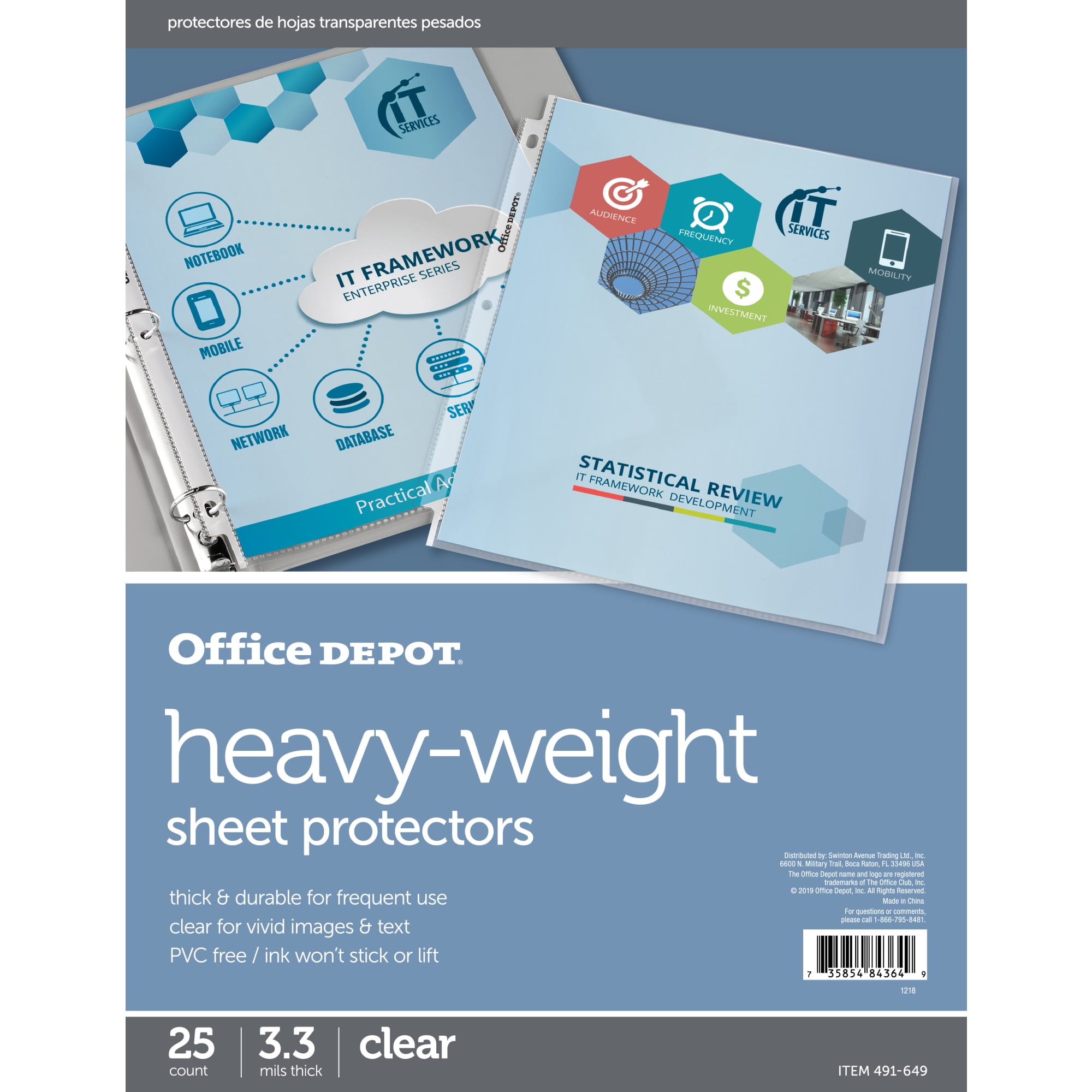 Office Depot Heavyweight Sheet Protectors, 8 1/2in. x 11in., Clear ...