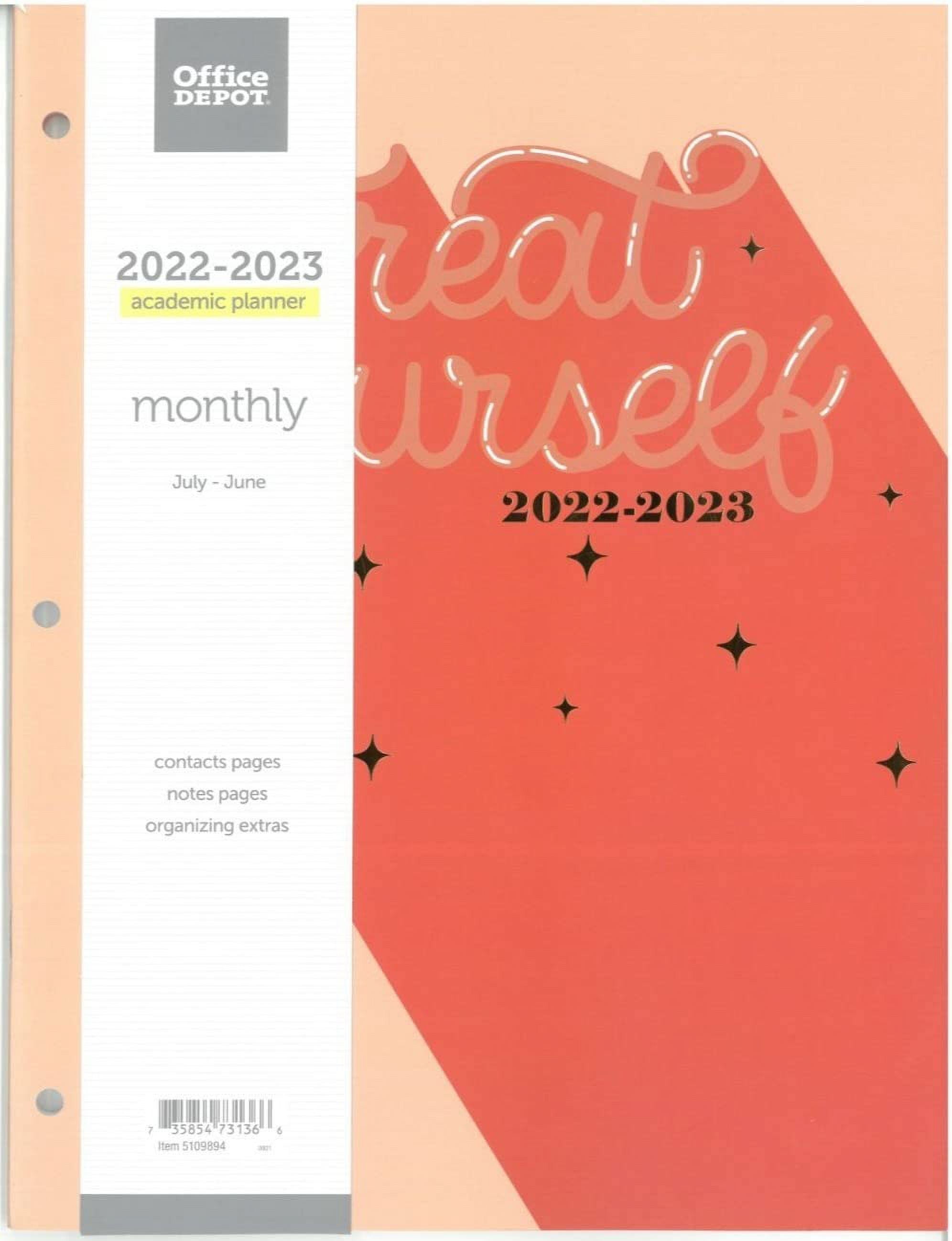 Office Depot Monthly Academic Planner, 8-1/4 x 10-3/4, Prioritize ...