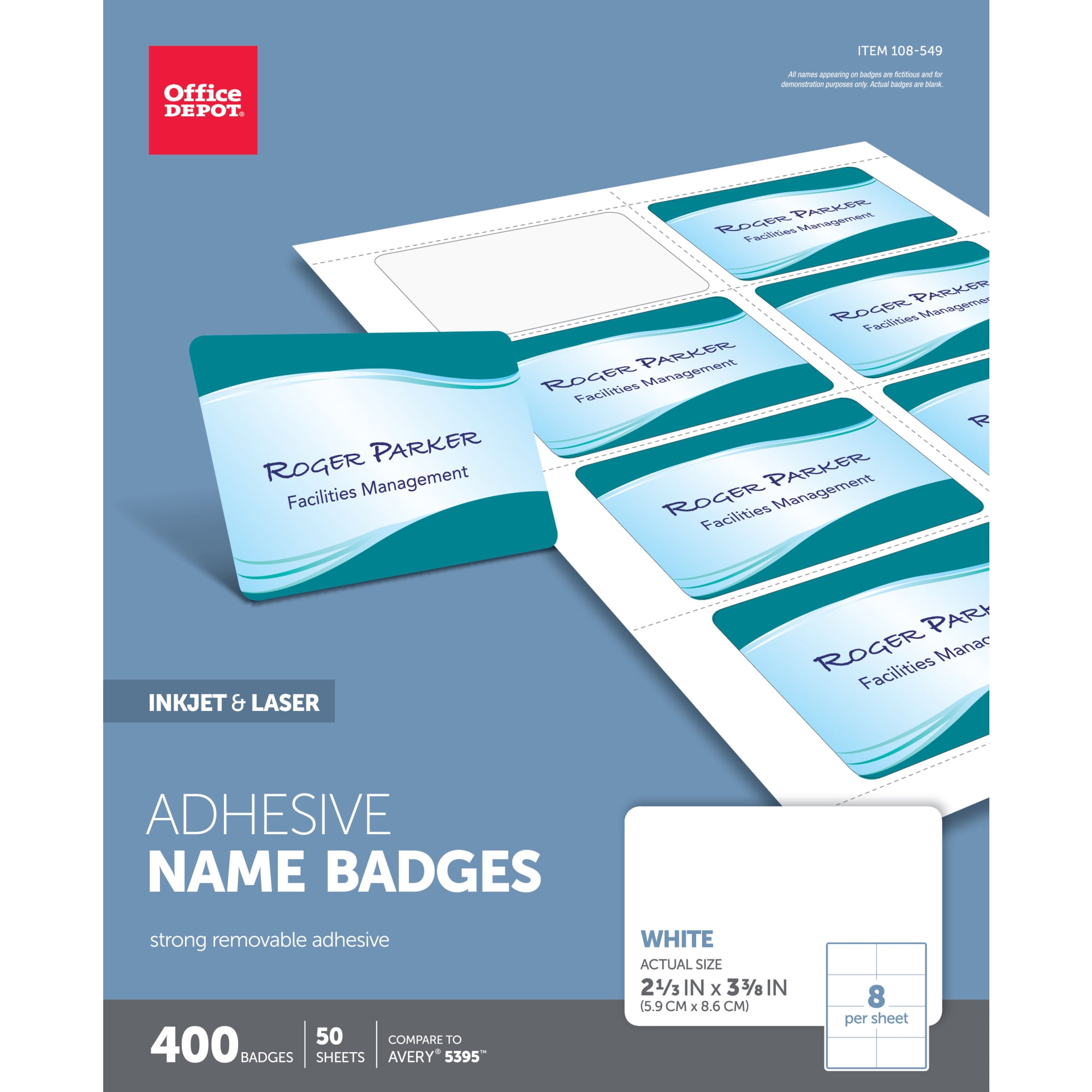 Office Depot Name Badges, White, Pack Of 400, OD98844 - Walmart.com