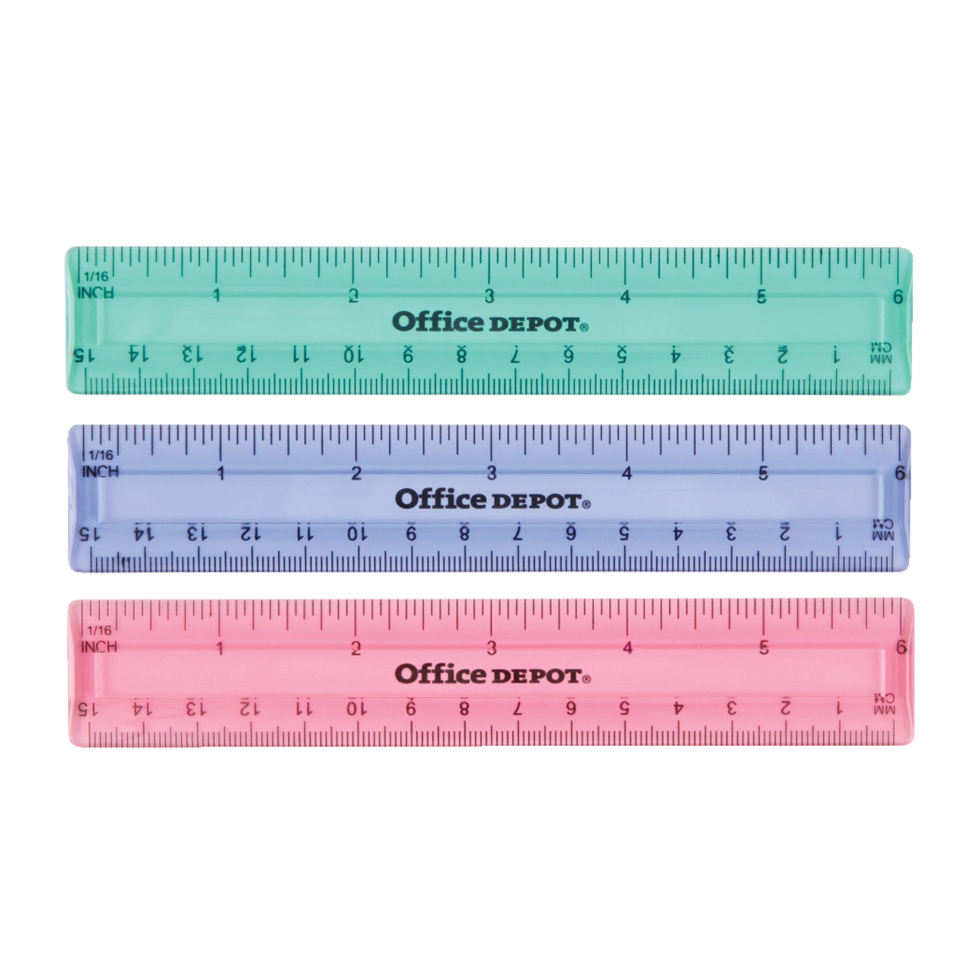 Office Depot Plastic Ruler, 6in., Assorted Colors (No Color Choice), NB ...