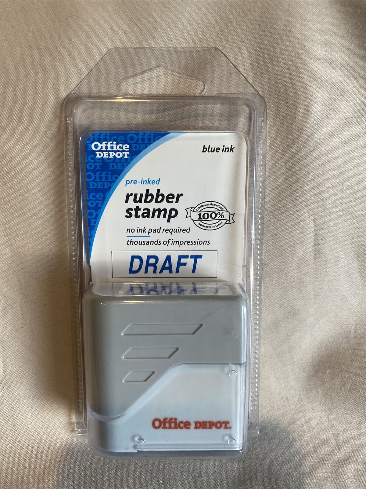 Office Depot Pre-Inked “Draft” Rubber Stamp Blue Ink NEW - Walmart.com