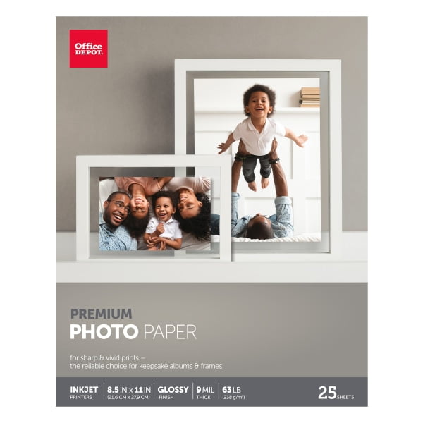 Office Depot Premium Photo Paper, Gloss, 8 1/2in. x 11in., 9 Mil, Pack ...