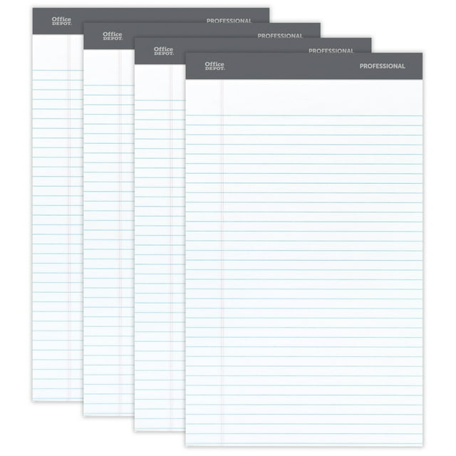 Office Depot Professional Legal Pad, 8 1/2in. x 14in., White, Legal ...