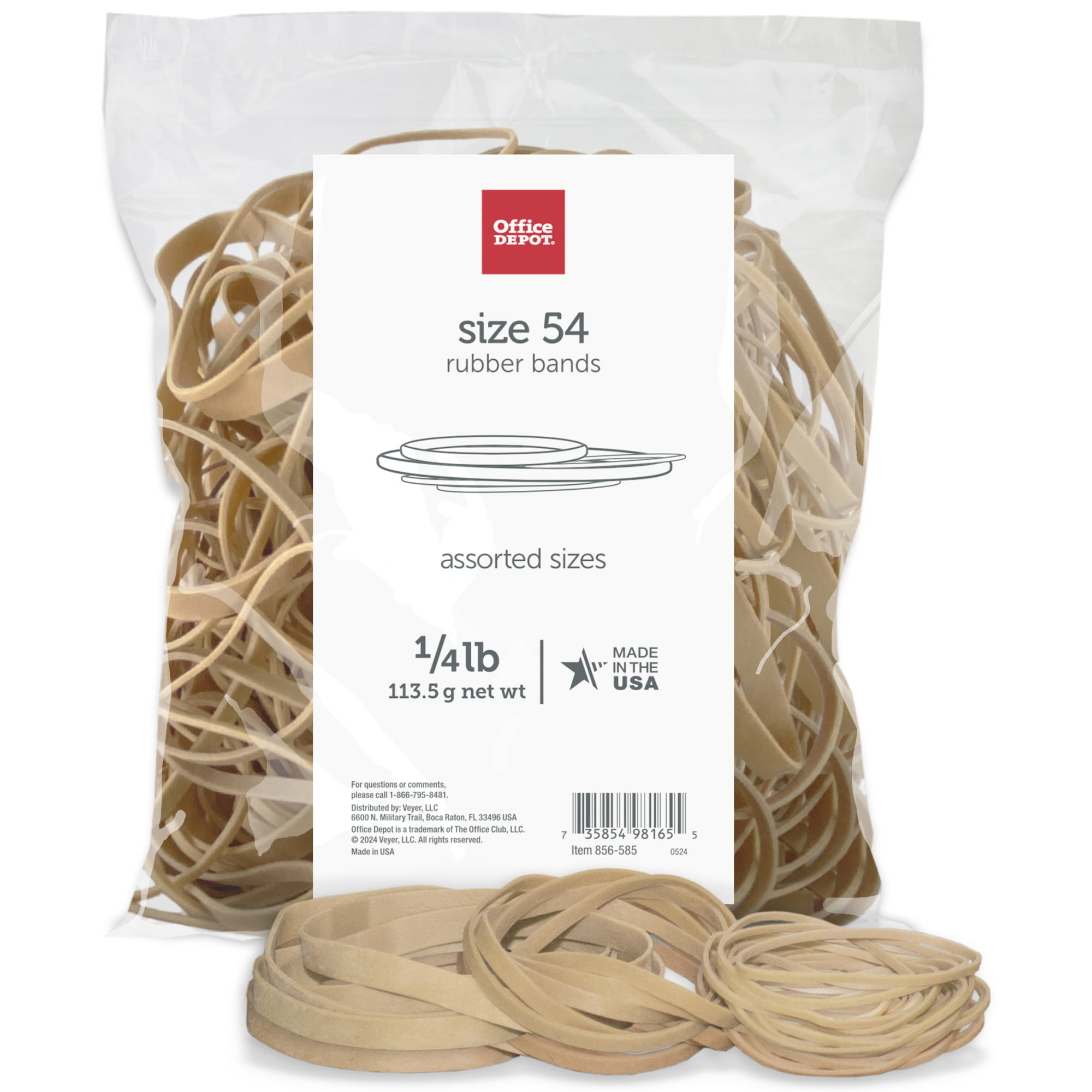 Office Depot Rubber Bands, #54, Assorted Sizes, 0.25 Lb. Bag, 2454808 ...