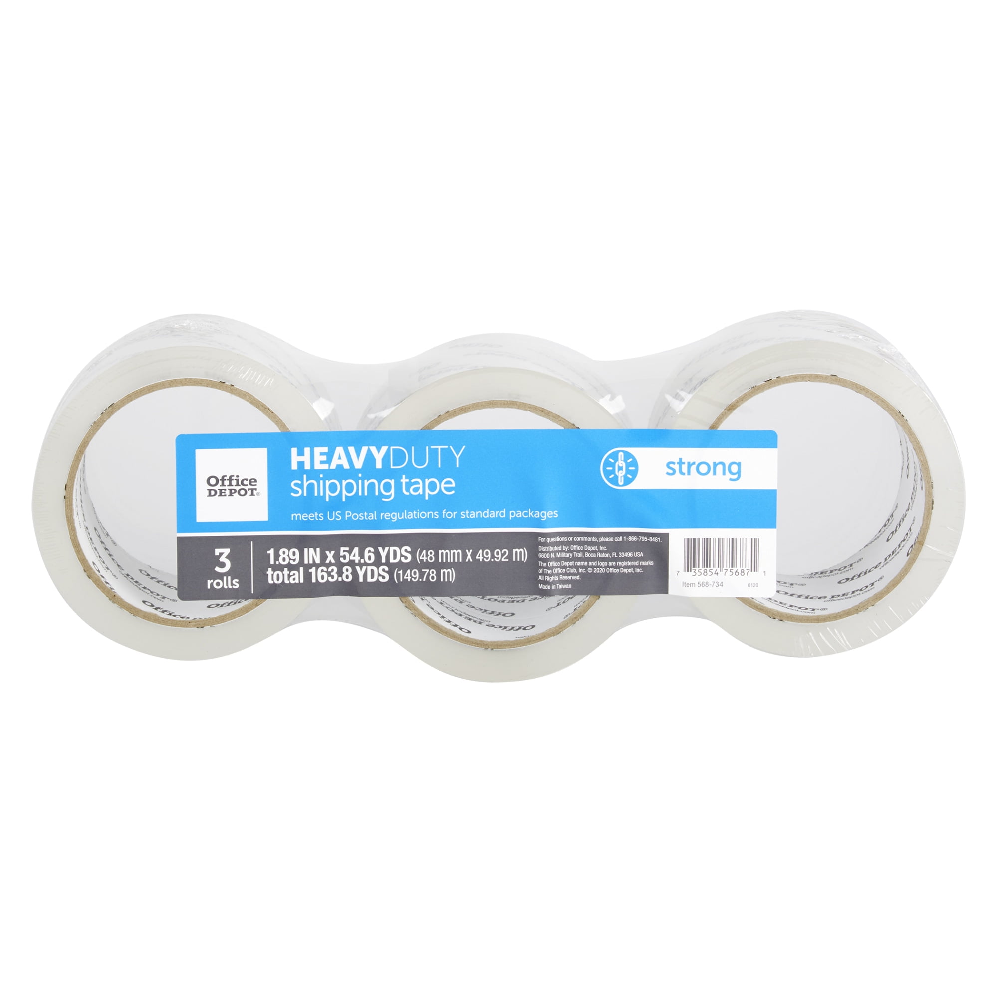 Office Depot Shipping Tape, Heavy-Duty, 1.89in. x 43.7 Yd., Clear, Pack ...