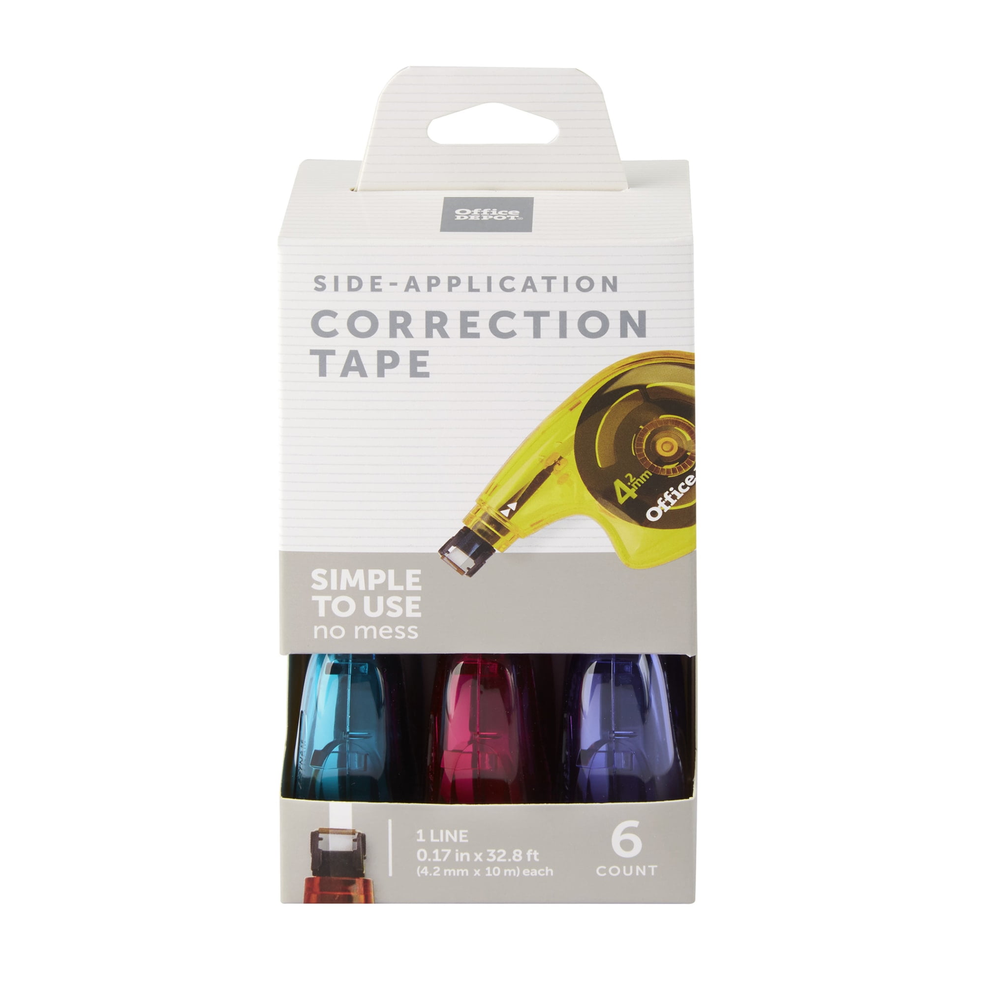 Office Depot Side-Application Correction Tape, 1 Line x 394in ...