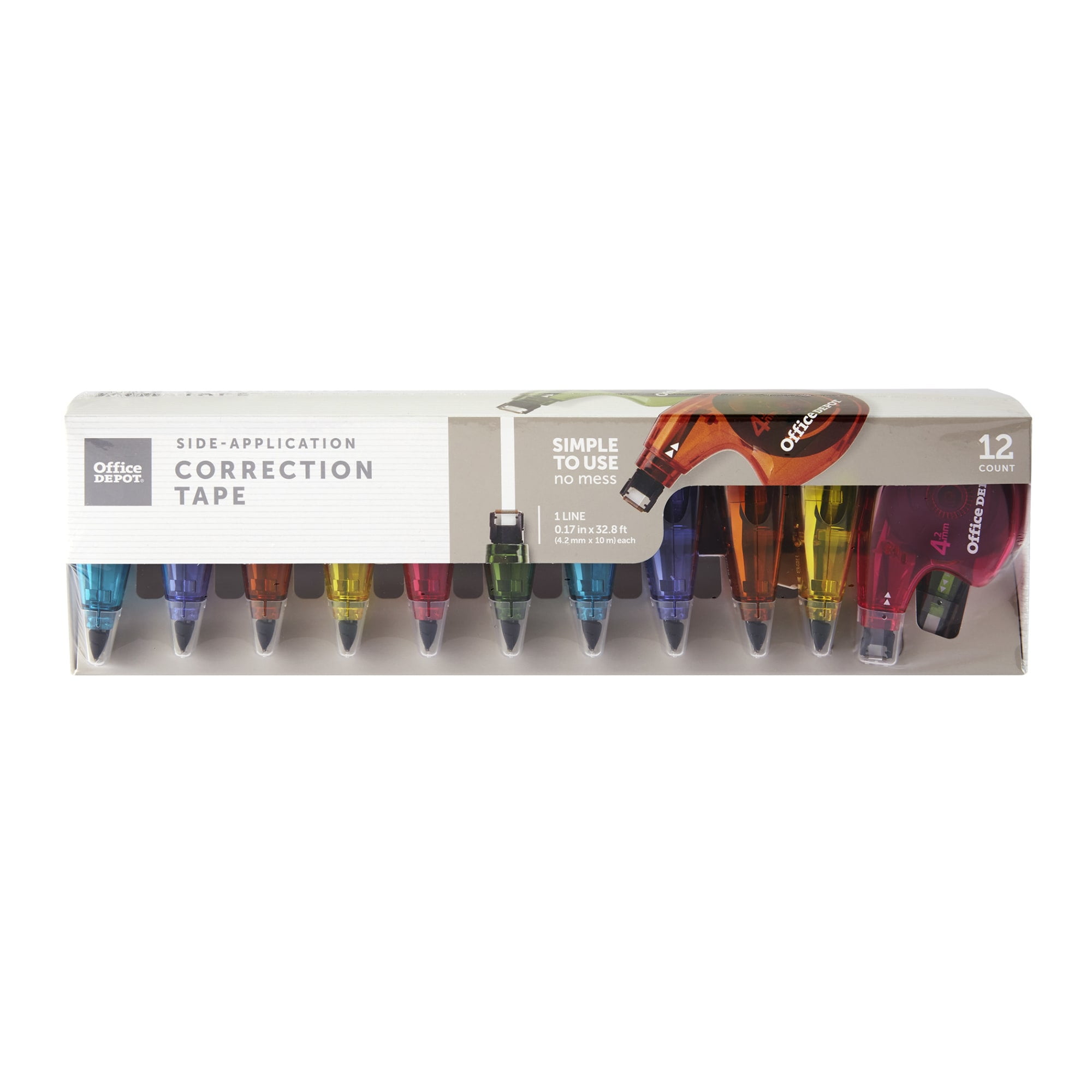Office Depot Side-Application Correction Tape, 1 Line x 394in., Pack Of ...