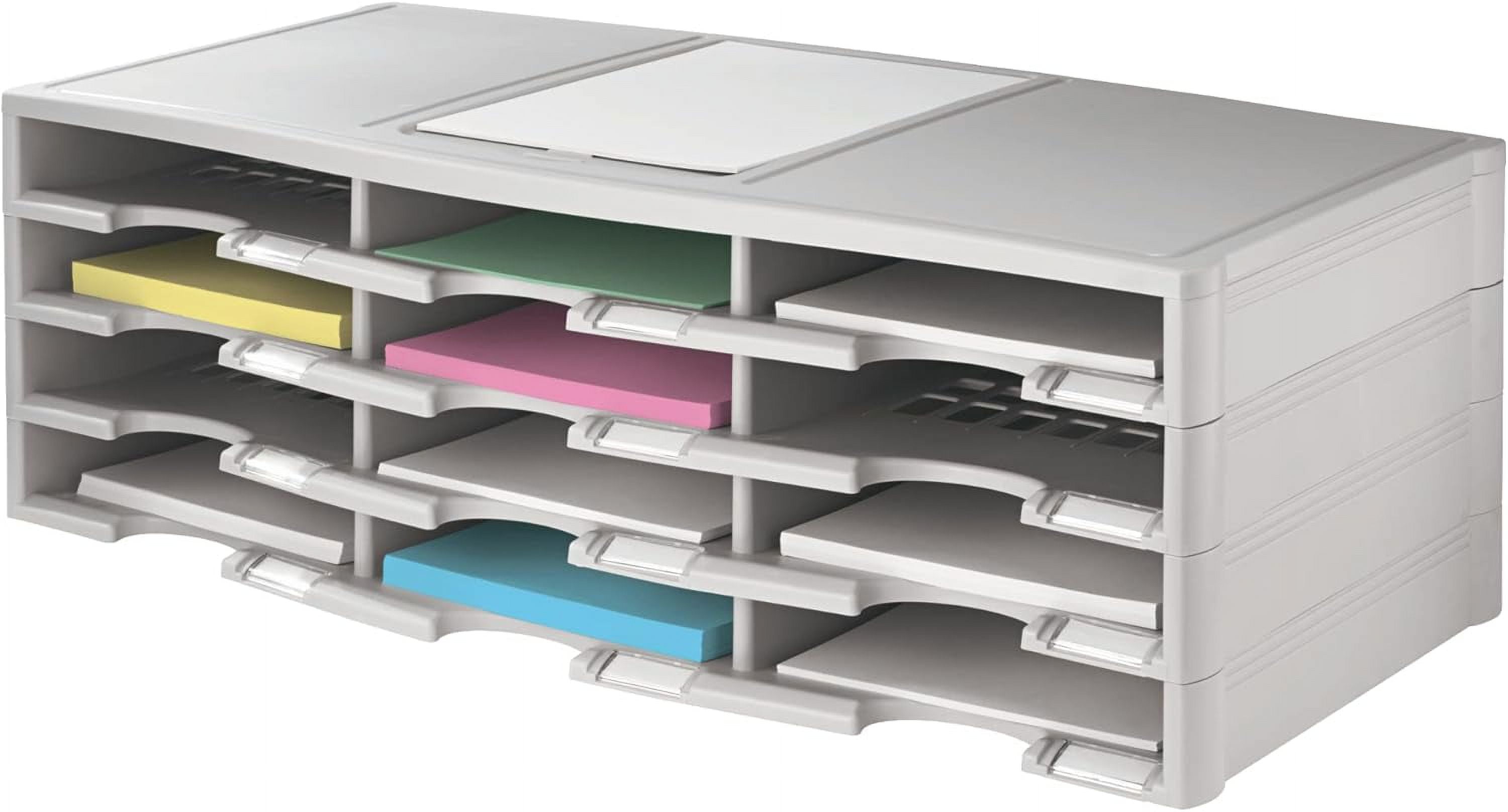 Office Depot Stackable Plastic Literature Organizer, 12 Compartments ...