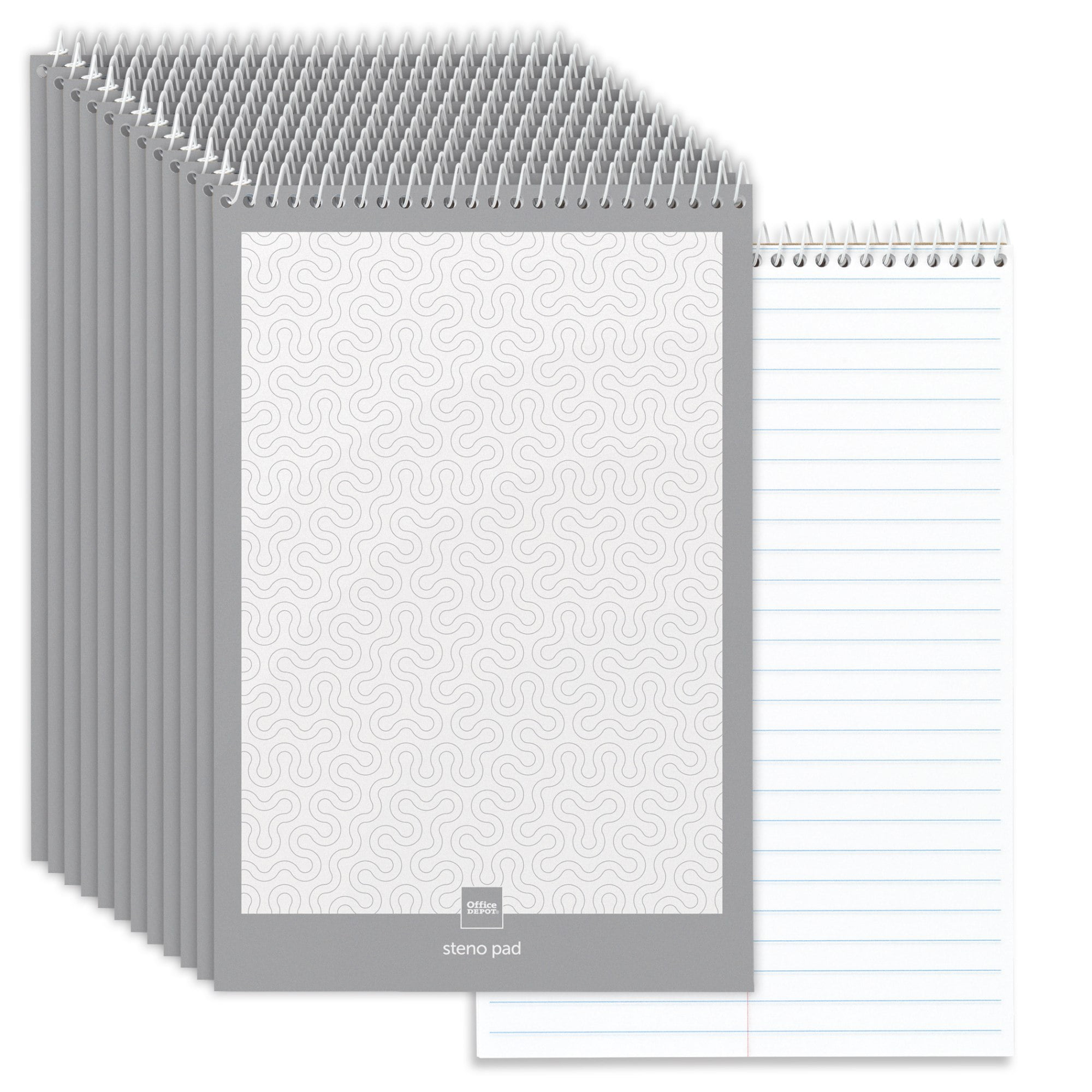 Office Depot Steno Books, 6in. x 9in., Gregg Ruled, 70 Sheets, White ...