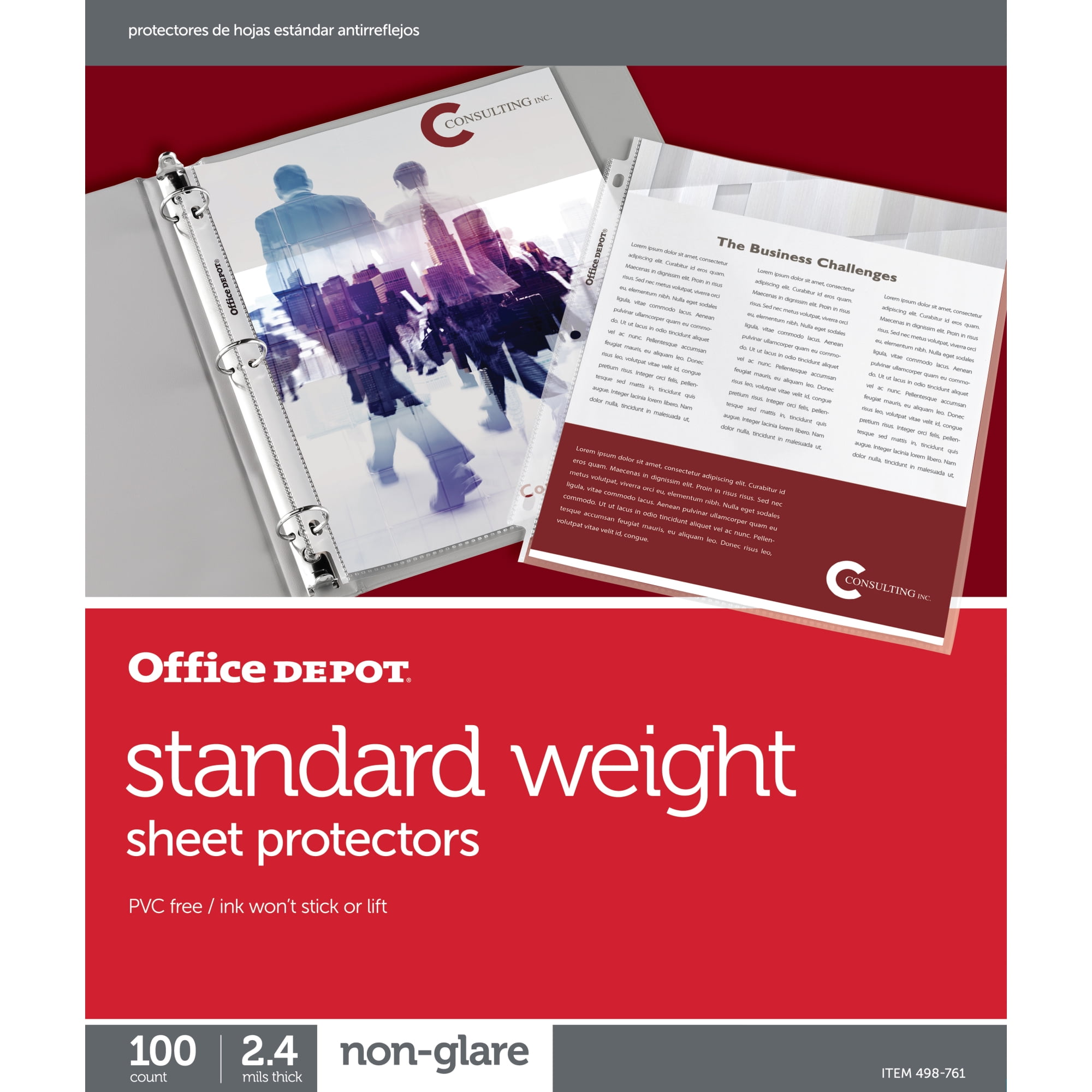 Office Depot Top-Loading Sheet Protectors, Standard Weight, Non-Glare ...