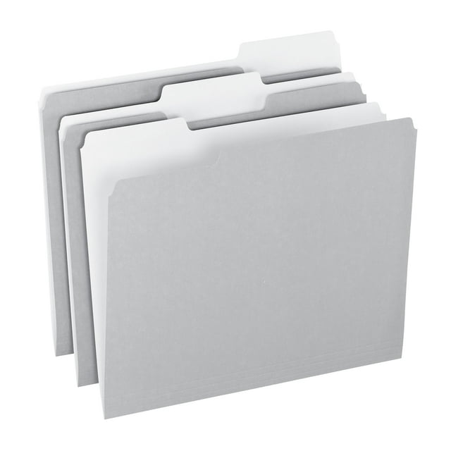 Office Depot Top Tab Color File Folders, 1/3 Cut, Letter Size, Gray ...