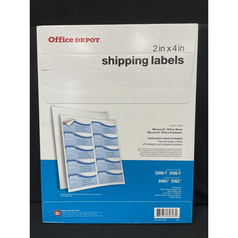Office Depot Label Template