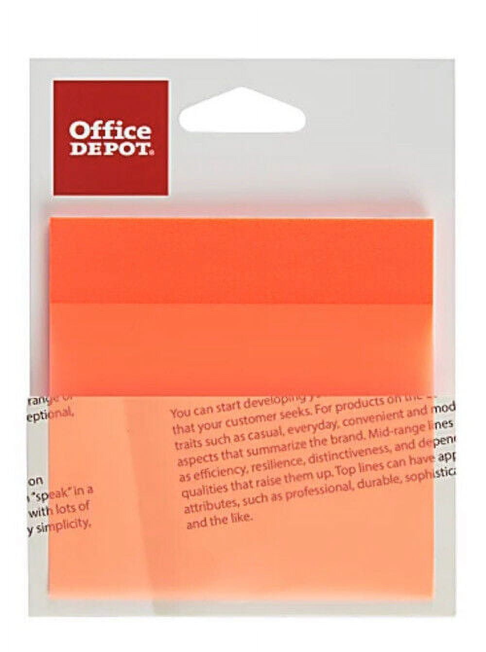 Office DepotSelf-Stick CLEAR Notes TRANSLUCENT ORANGE -50 notes per ...