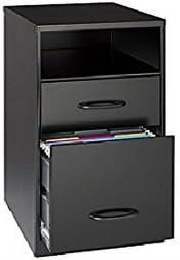 Office Designs 2 Drawer File Cabinet with Open Shelf in Black - Walmart.com