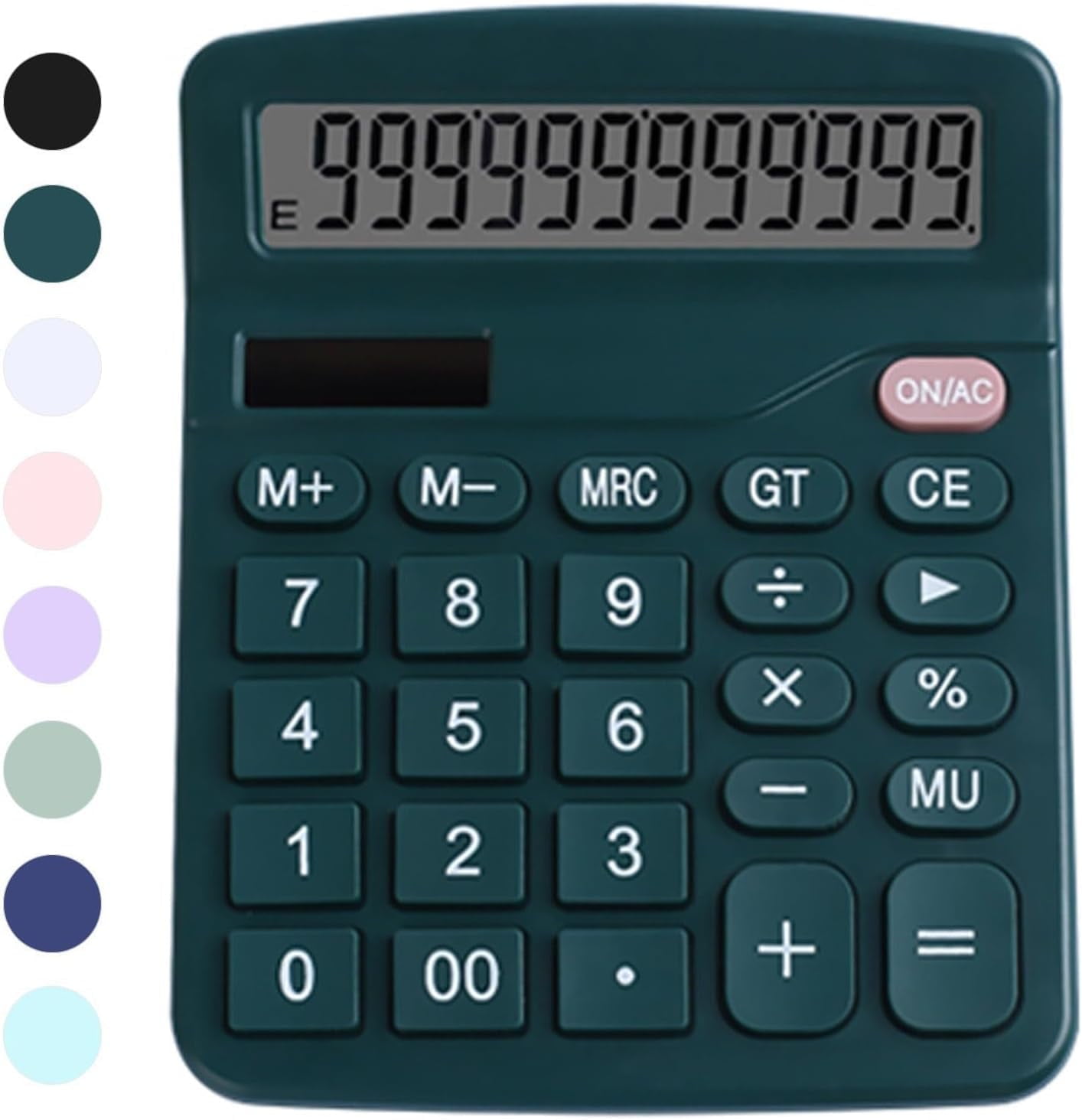 Office Desk Calculator with Solar Power, 12 Digits Large LED Display ...