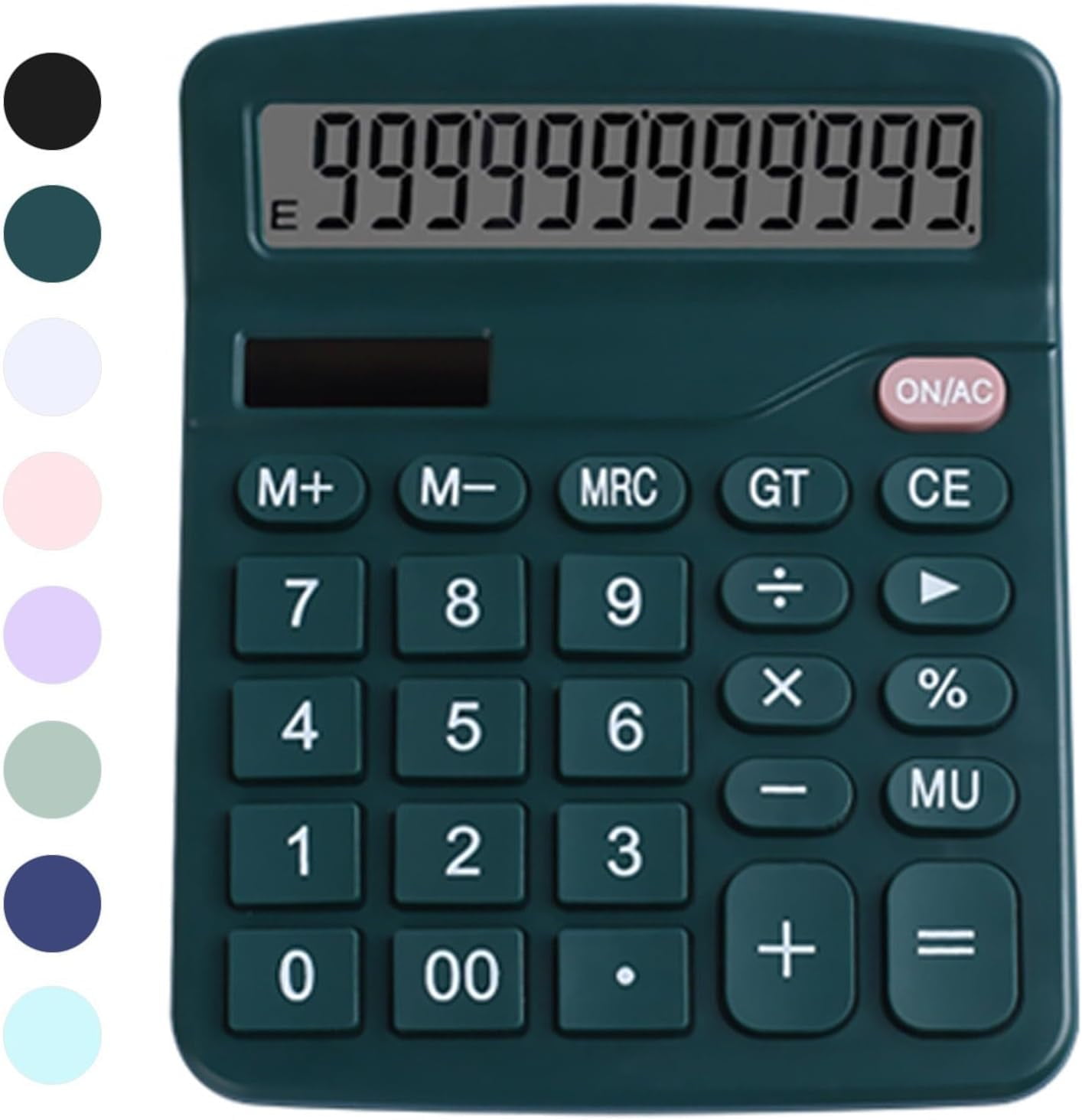 Office Desk Calculator with Solar Power, 12 Digits Large LED Display ...