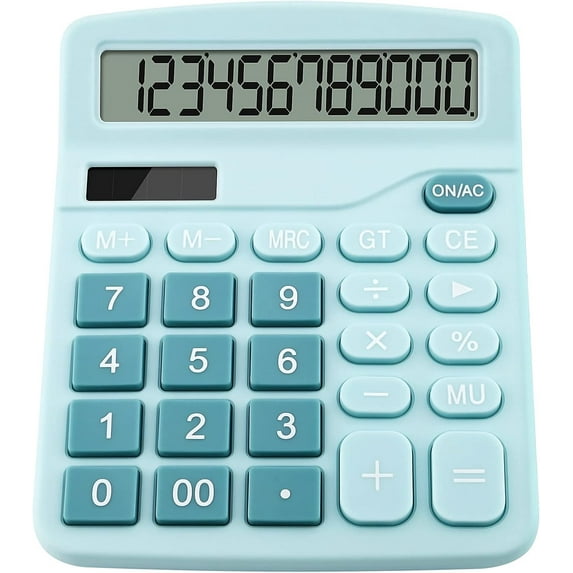 Office Desk Calculator with Solar Power, 12 Digits Large LED Display ...