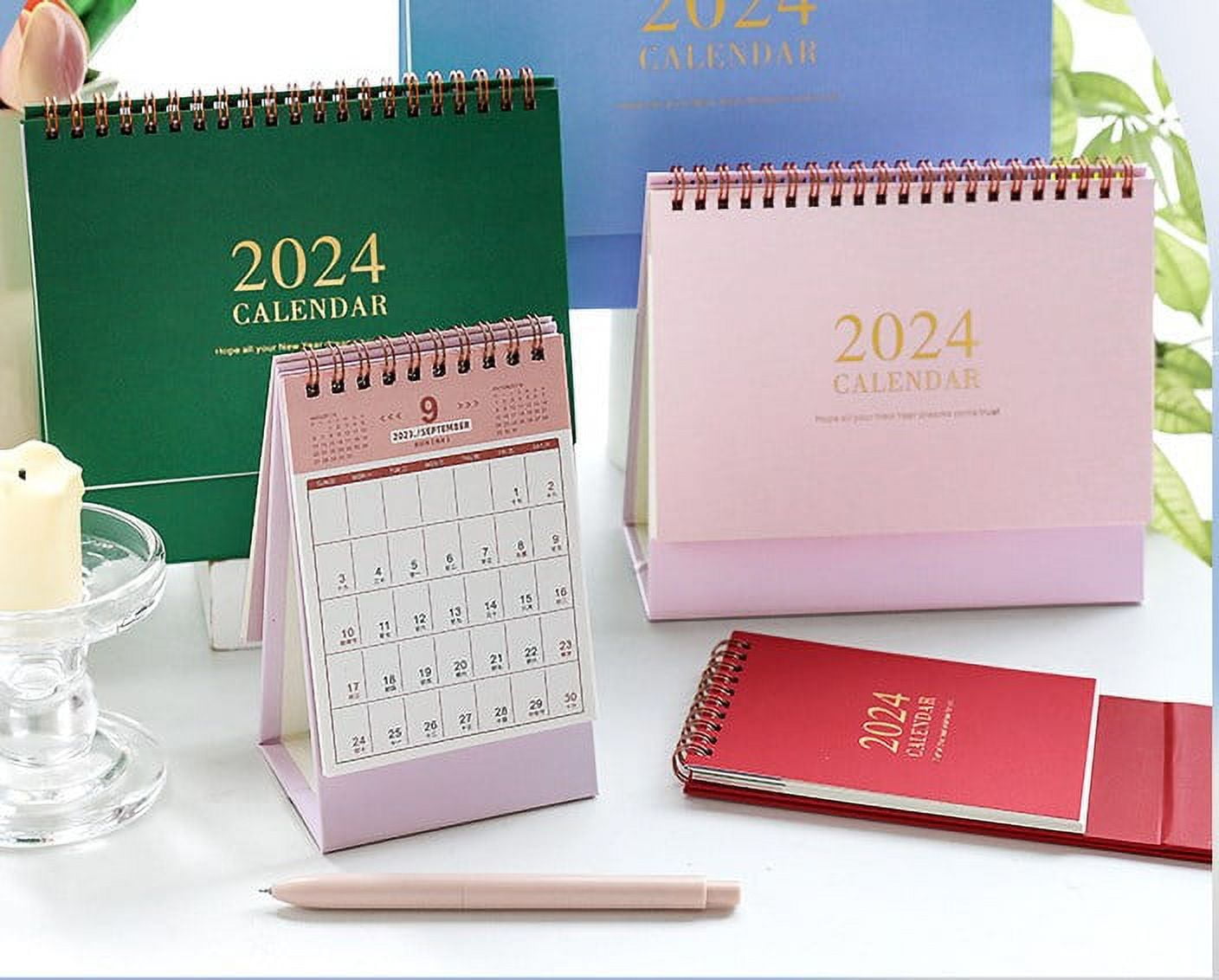 Office Desk Calendar Paper Made 2024 Calendar Freestanding Simple ...