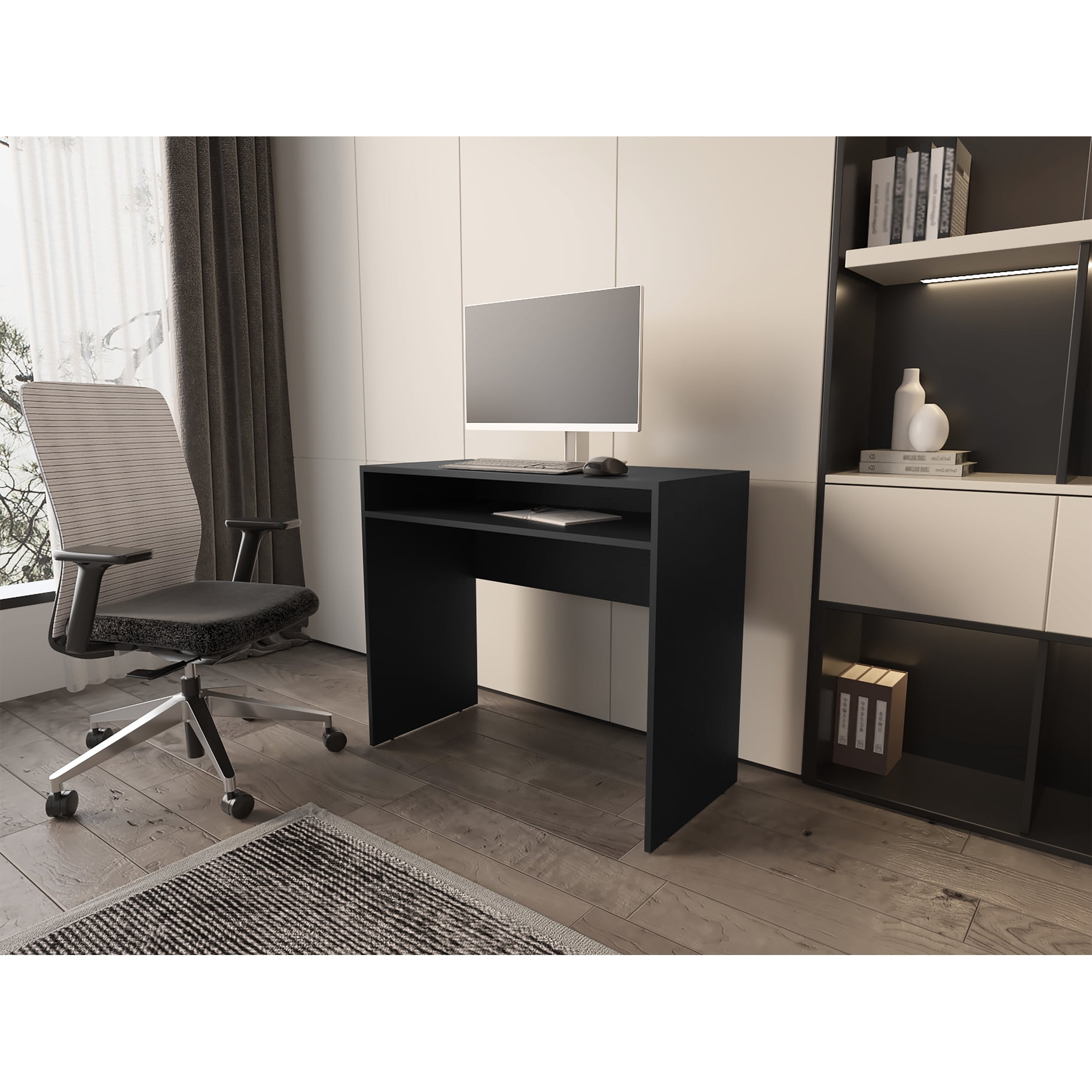 Office Desk Caraway In Black - Spacious Work Surface And Practical ...