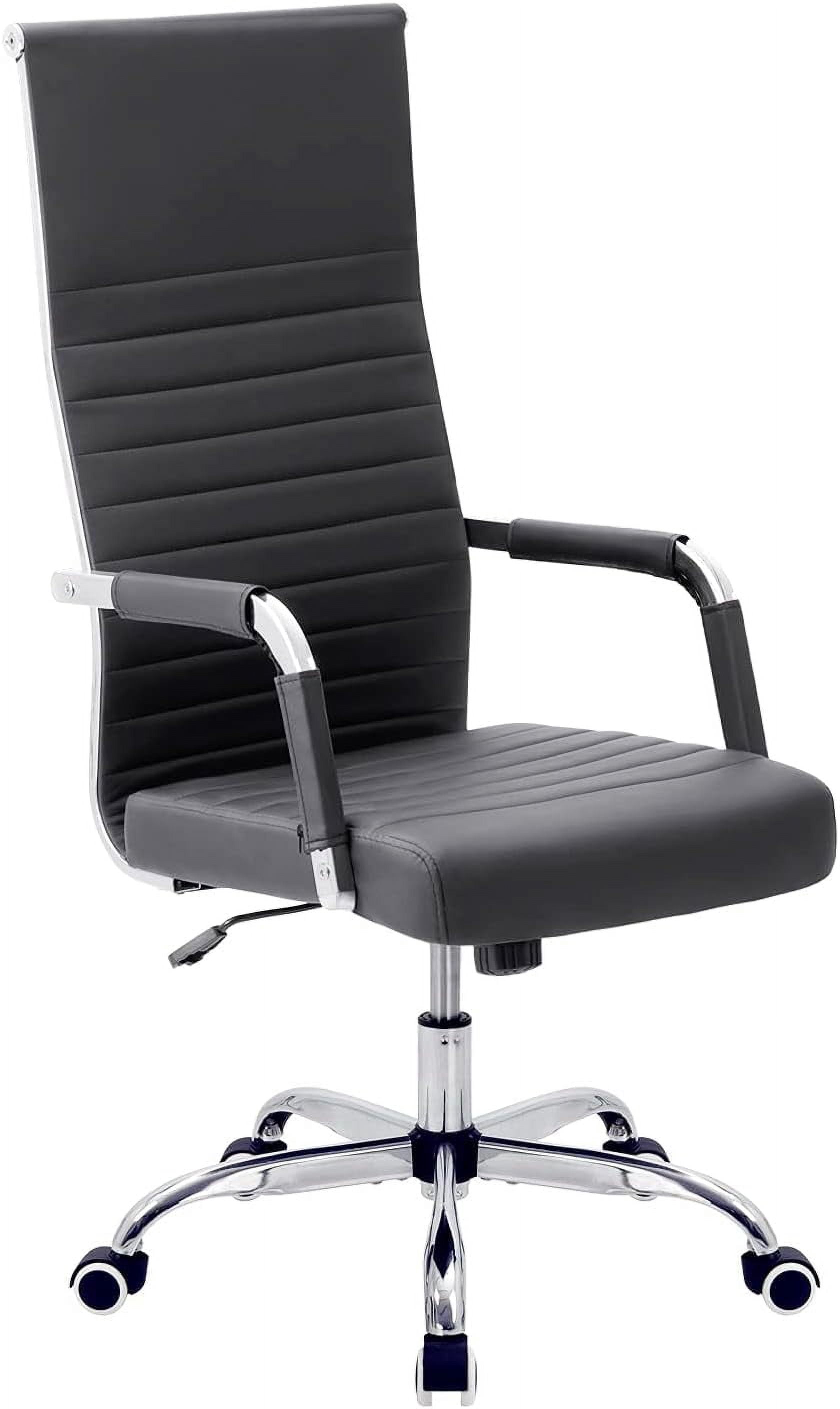 Office Desk Chair High Back Ribbed Executive Computer Chair, Adjustable ...