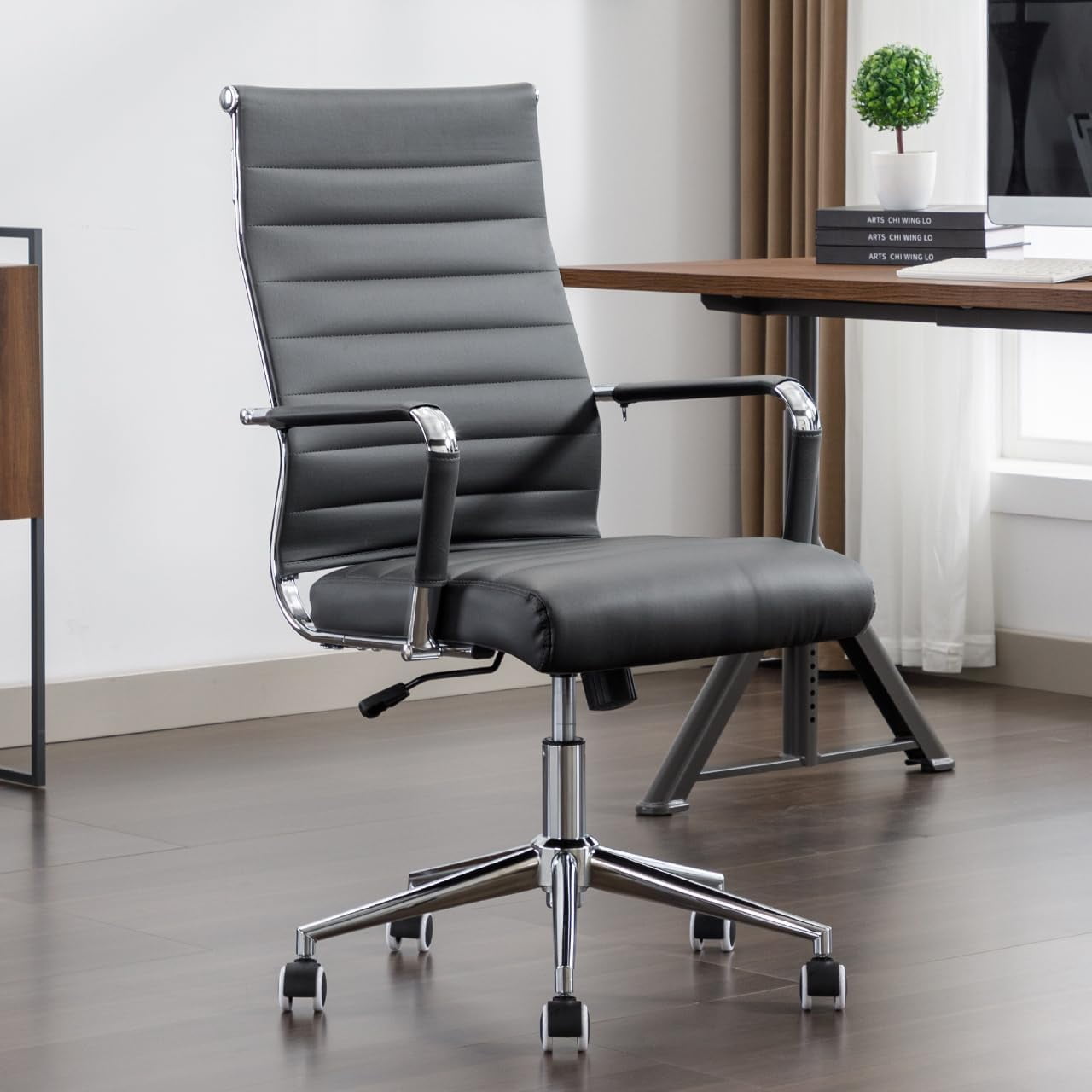Office Desk Chair Leather, Conference Room Chairs with Wheels ...