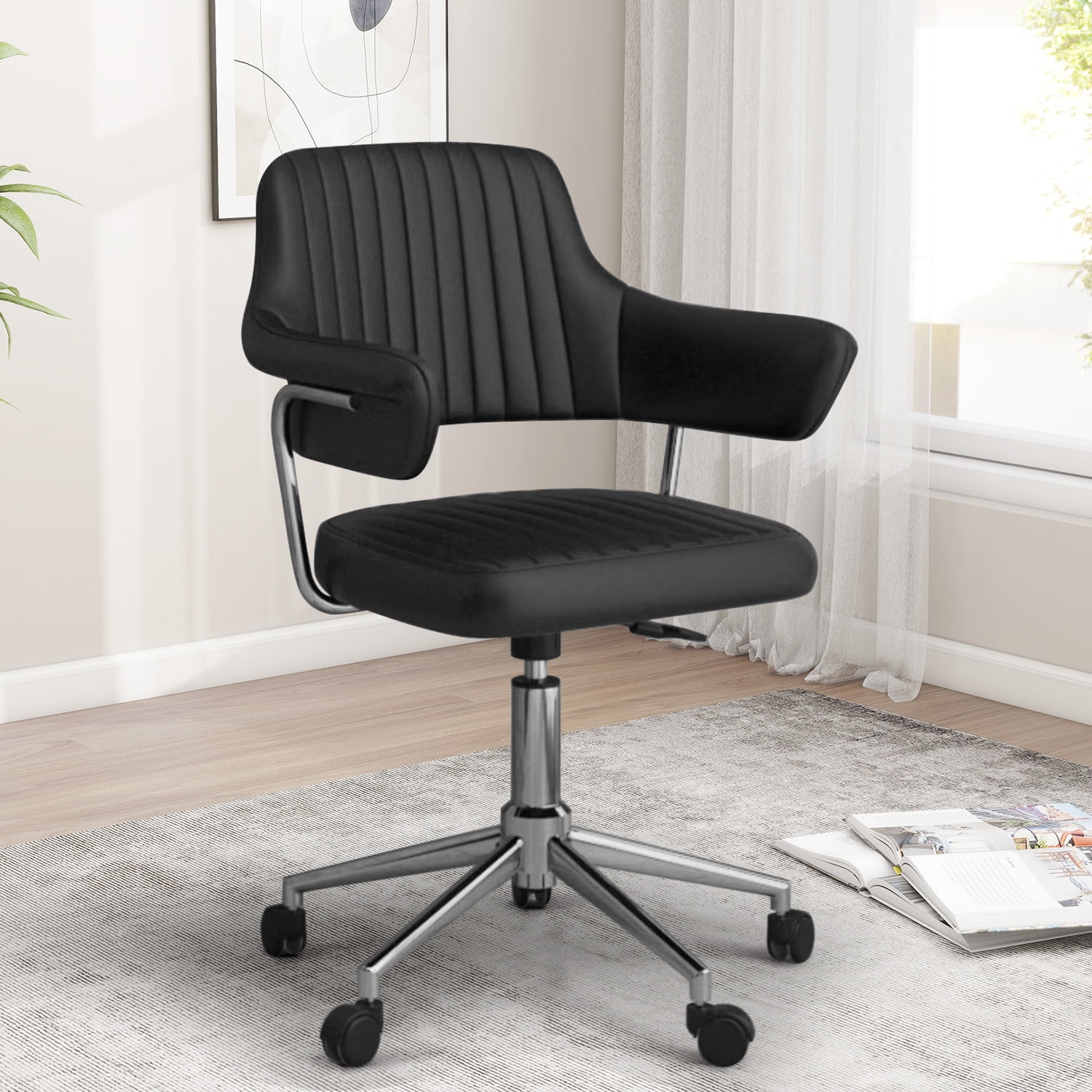 Office Desk Chair, Modern Cute Rolling Vanity Swivel Task Chairs with ...