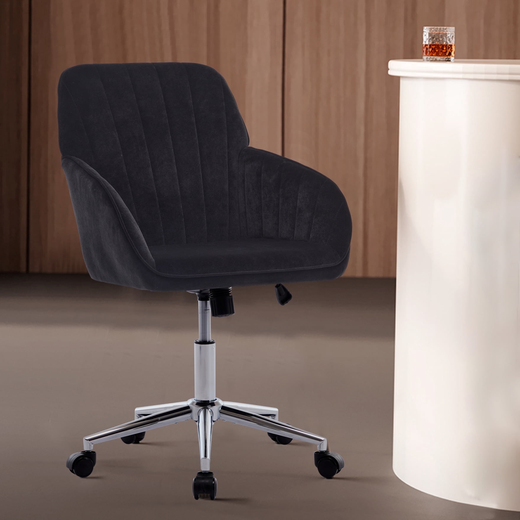 Office Desk Chair with Rolling Wheels, Modern Swivel Chair with ...