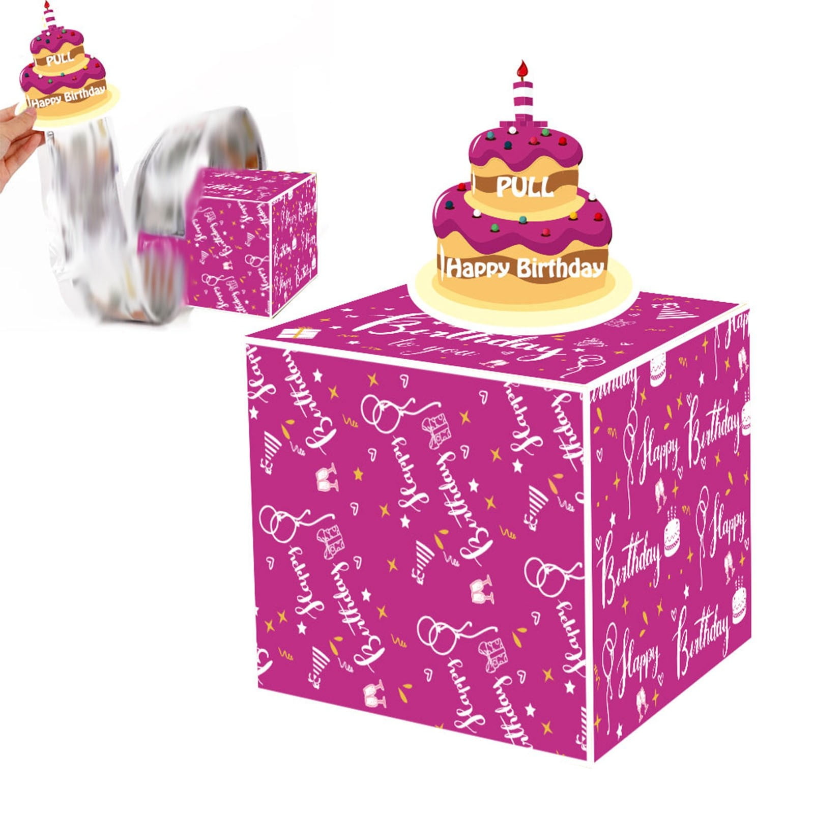 Office Desk Decorations For Work Cute Birthday Box For Gift Pull Roll ...