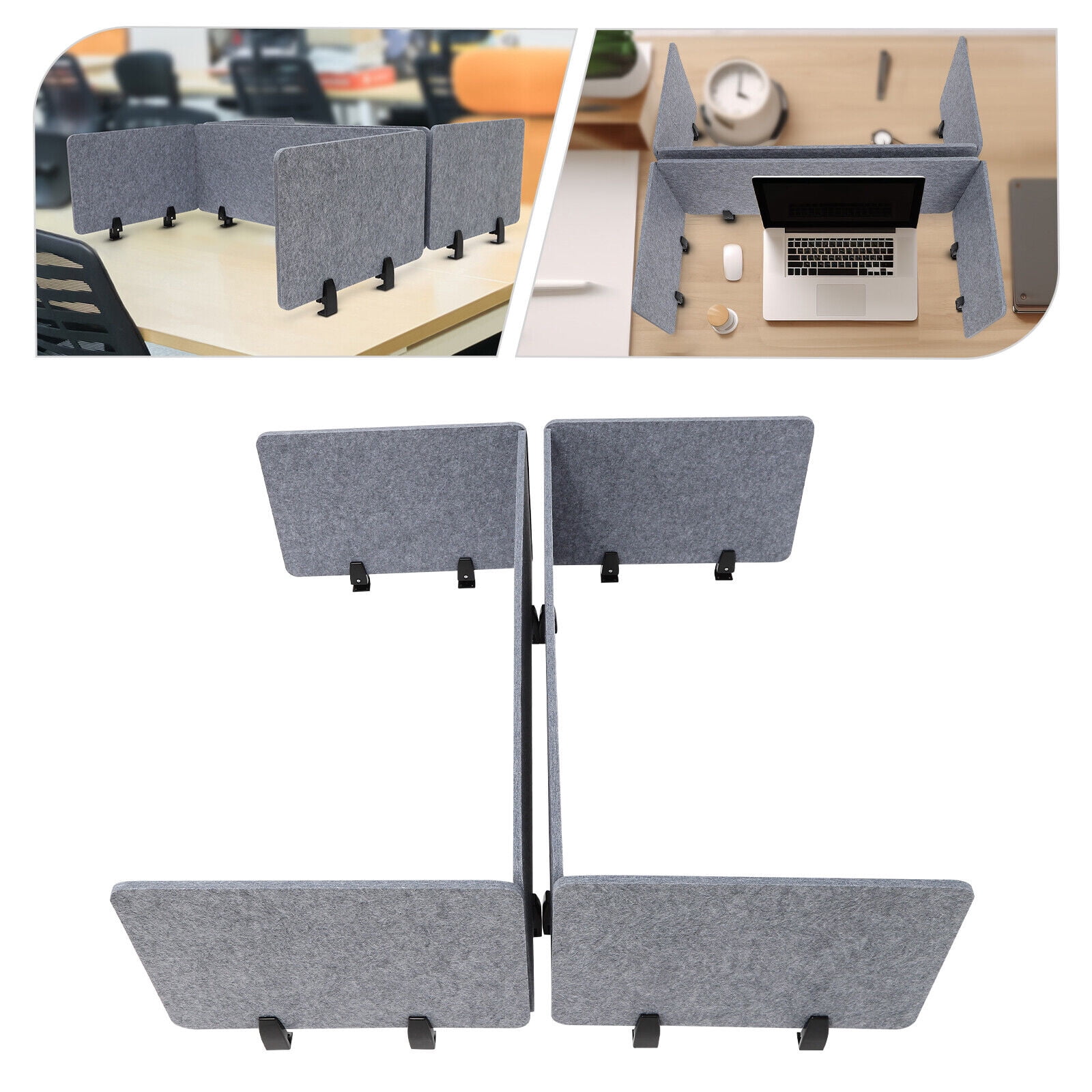 Office Desk Divider Desktop Mounting Clamp-On Privacy Panel 2* Long+4 ...