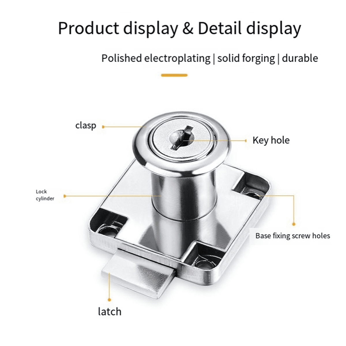 Office Desk Drawer Lock Zinc Alloy Anti Theft for Furniture Cabinet ...